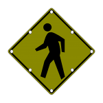 TS40 Pedestrian Crossing Flashing Solar LED Edge Lit Sign (W11-2 ...