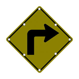 TS40 Right Turn Flashing Solar LED Edge Lit Sign (W1-1R) - Traffic ...