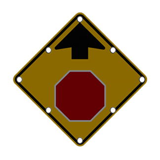 TS40 Stop Ahead Flashing Solar LED Edge Lit Sign (W3-1) - Traffic ...